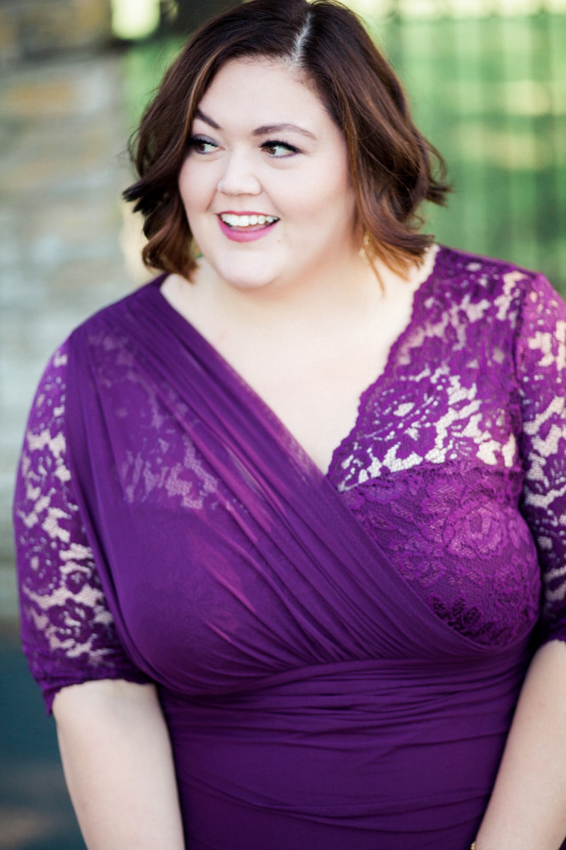 Plum Lace Gown + Kiyonna Sale