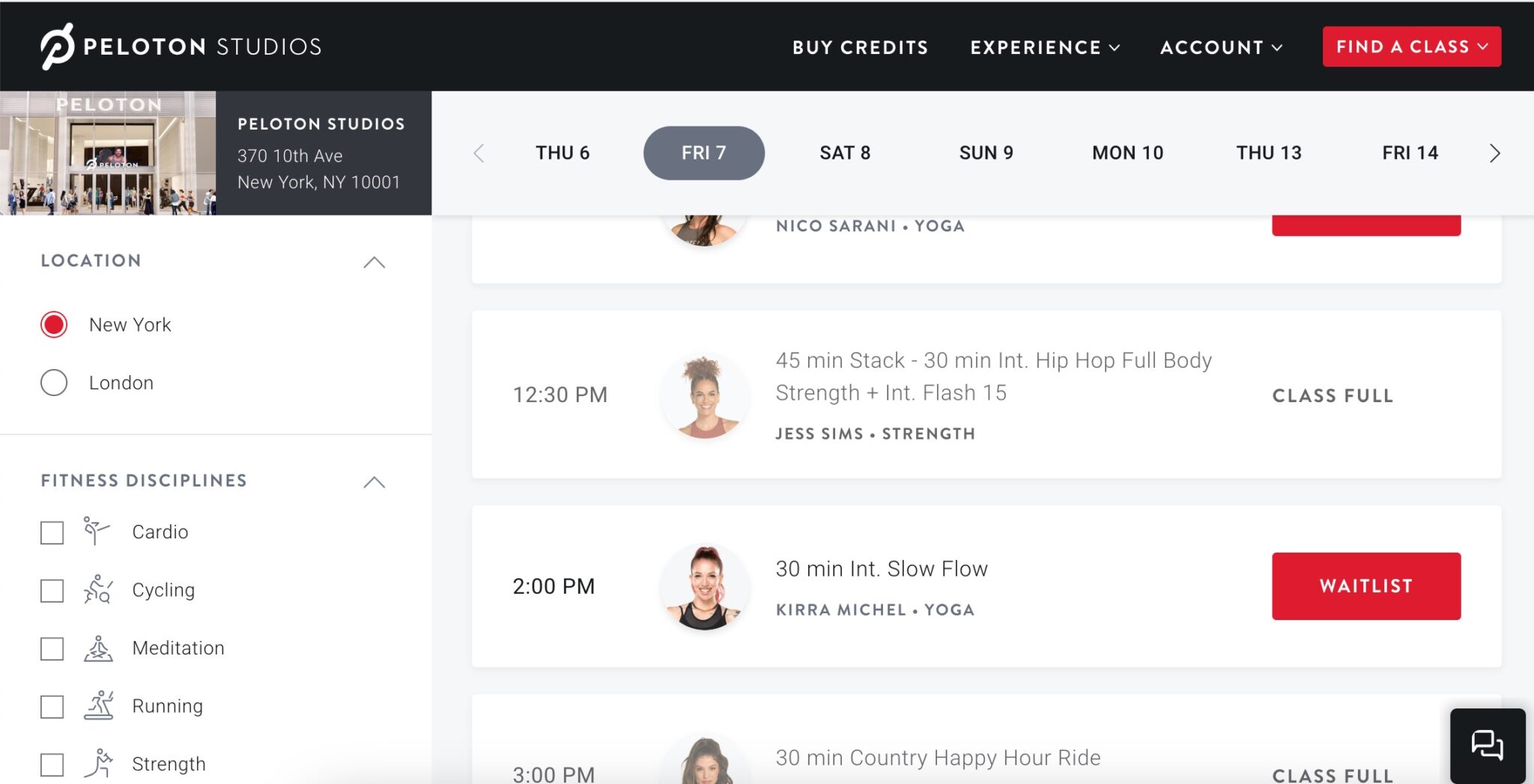 Peloton In Person Class - How to book, studio experience